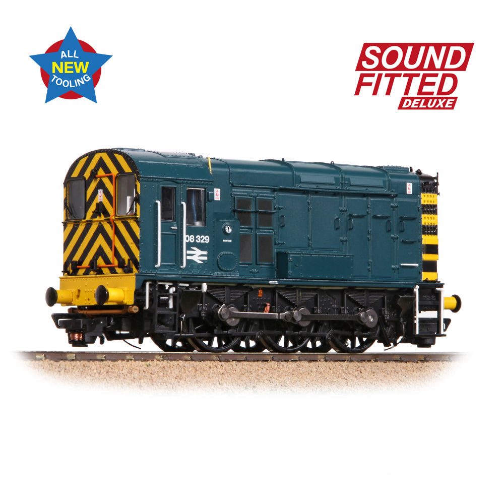 Class 08 08329 BR Blue (Wasp Stripes) - Bachmann -35-925SFX - Scale OO ...